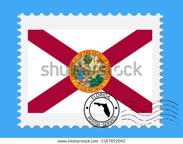 Us State Florida Flag Postage Stamp Stock Vector (Royalty Free ...
