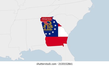 Us State Georgia Map Highlighted Georgia Stock Vector (Royalty Free ...
