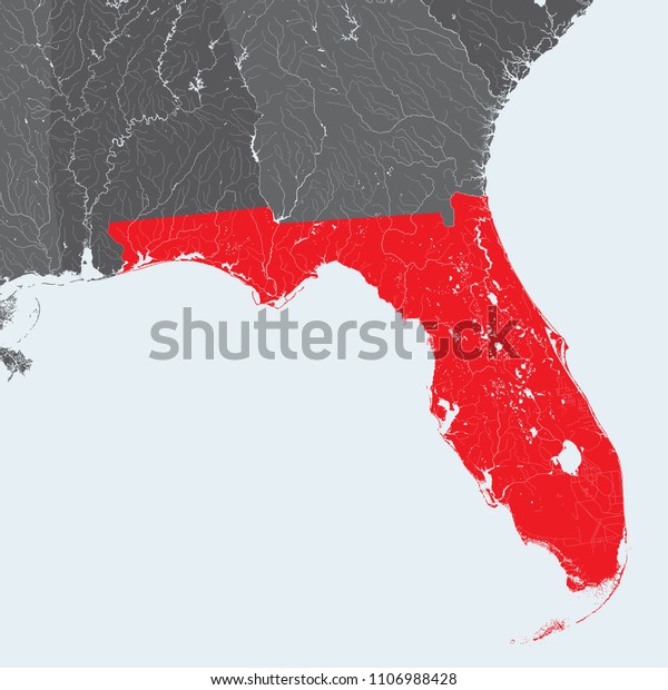 Us States Map Florida Hand Made 스톡 벡터(로열티 프리) 1106988428 | Shutterstock