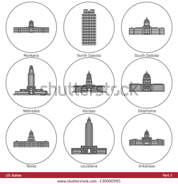 Us States Symbolized By State Capitols Stock Vector (Royalty Free ...