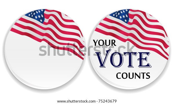 Us Vote Button Usa Flag Blank Stock Vector (Royalty Free) 75243679 ...