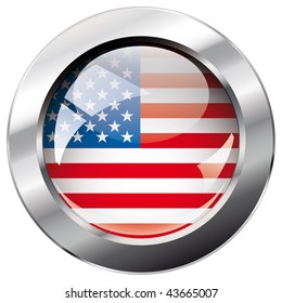 Usa America Shiny Button Flag Vector Stock Vector (Royalty Free ...