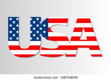 Usa Text Written Usa Flag: ilustrações stock 143223703 | Shutterstock