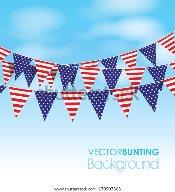 Usa Bunting Set Stock Vector (Royalty Free) 170507363 | Shutterstock