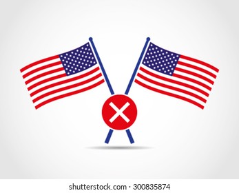 Usa Crossed Flags Emblem Cross Stock Vector (Royalty Free) 300835874