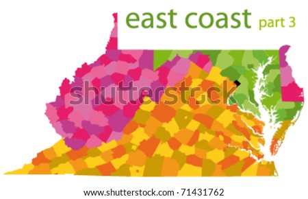 Usa East Coast Vector Map Stock Vector (Royalty Free) 71431762 ...