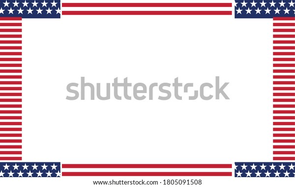 Usa Flag Border Back Ground Stock Vector (Royalty Free) 1805091508 ...