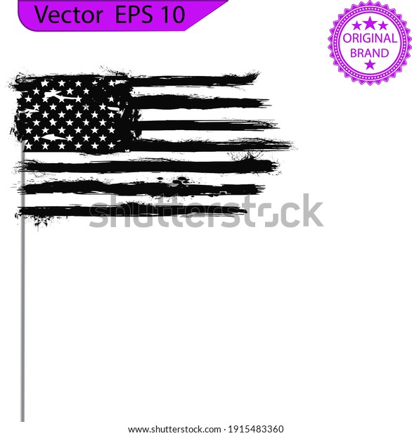 Usa Flag Distressed American Flag Transparent Stock Vector (Royalty ...