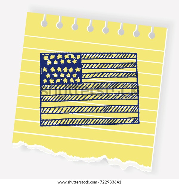 Usa Flag Doodle Stock Vector (Royalty Free) 722933641 | Shutterstock