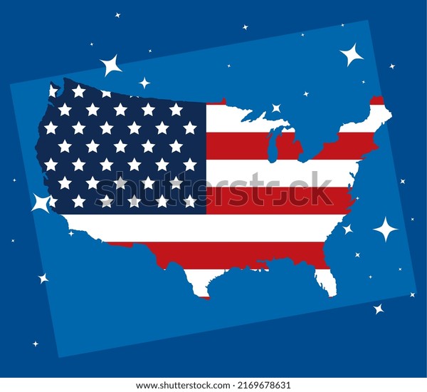 Usa Flag Map Stars Stock Vector (Royalty Free) 2169678631 | Shutterstock