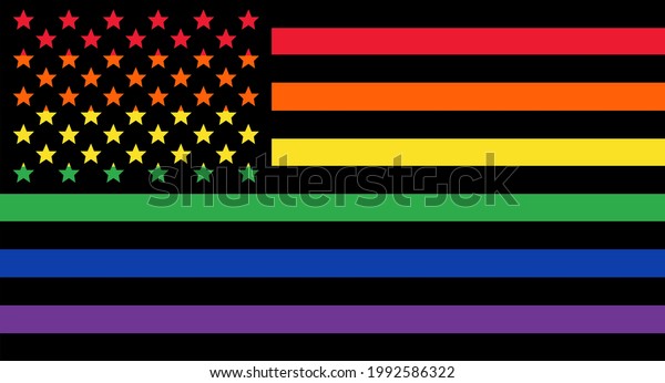 Usa Flag Supporting Lgbt Community Vector Stock Vector (Royalty Free ...
