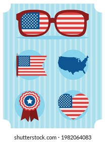 Usa Flags Icon Set Design Stock Vector (Royalty Free) 1982064083 ...