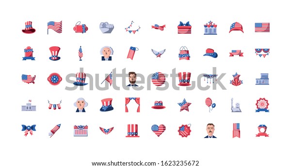Usa Icon Set Design United States Stock Vector (Royalty Free ...