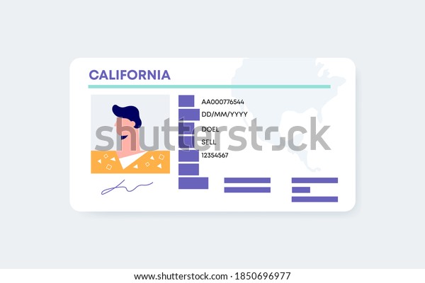 Usa Id Card Template American Identification: เวกเตอร์สต็อก (ปลอดค่า ...