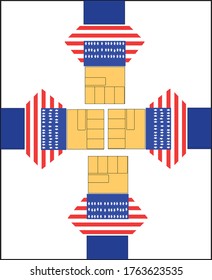Usa Independence Unity People Vector Illustration: เวกเตอร์สต็อก (ปลอด ...