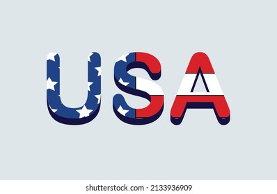 Usa Letters American Flag Vector Illustration Stock Vector (Royalty ...