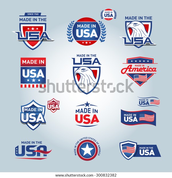Usa Made Usa Icons American Made Stock Vector (Royalty Free) 300832382