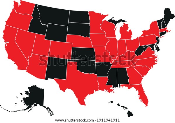 Usa Map Accurate Contour Map All Stock Vector (Royalty Free) 1911941911 ...