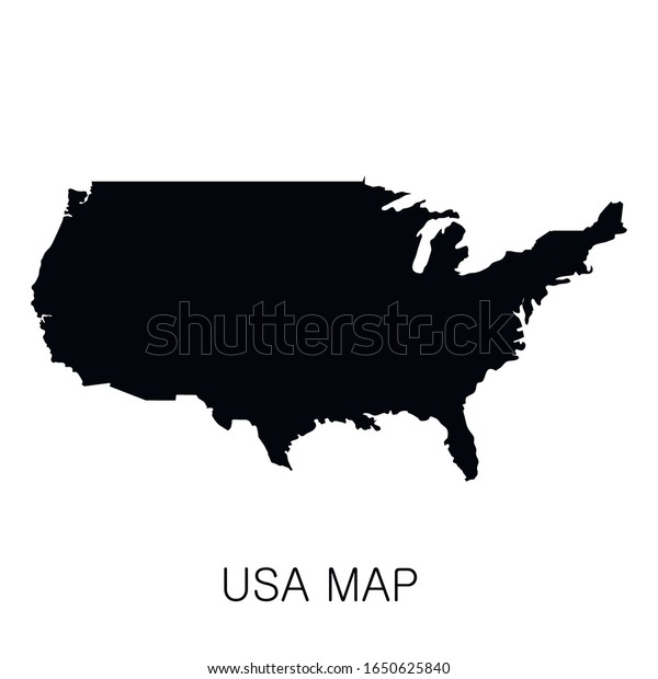 Usa Map Country Name Isolated On Stock Vector (Royalty Free) 1650625840 ...