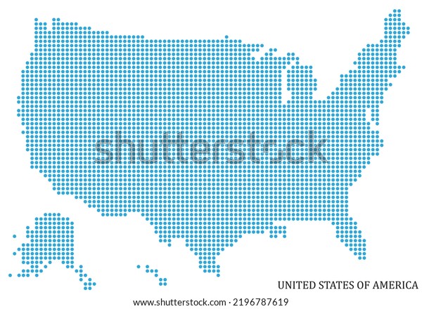 Usa Map Dots Isolated On White Stock Vector (Royalty Free) 2196787619 ...