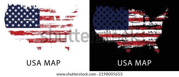 Usa Map Faded Grunge Texture Flag Stock Vector (Royalty Free ...