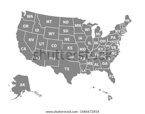 Usa Map Infographic Us Map Grey Stock Vector (Royalty Free) 1686672856