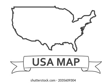 Usa Map Outline Vector Illustration Stock Vector (Royalty Free ...