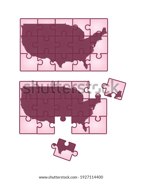 Usa Map Puzzle Vector Illustration Stock Vector (Royalty Free ...