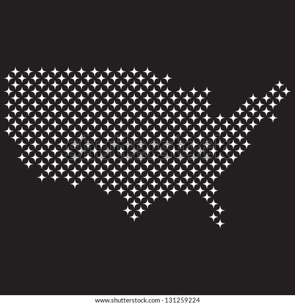 Usa Map Stars Stock Vector (Royalty Free) 131259224 | Shutterstock