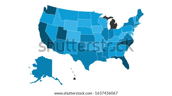 Usa Map States Different Color Infographics Stock Vector (Royalty Free ...