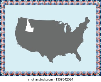 Usa Map Vector Outline Illustration Highlighted Stock Vector (Royalty ...