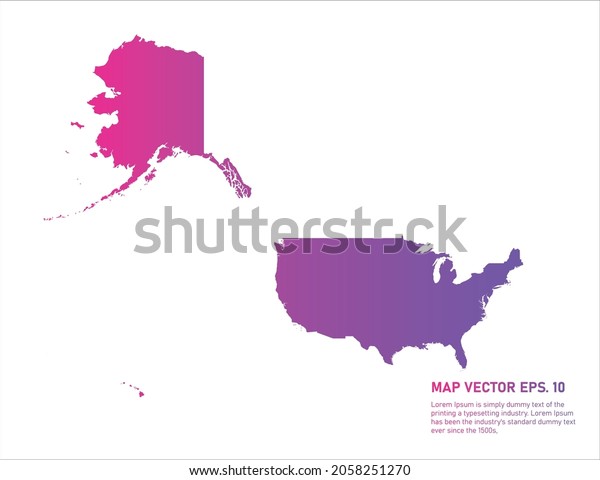 Usa Mercator Map Gradient Color On Stock Vector (Royalty Free ...