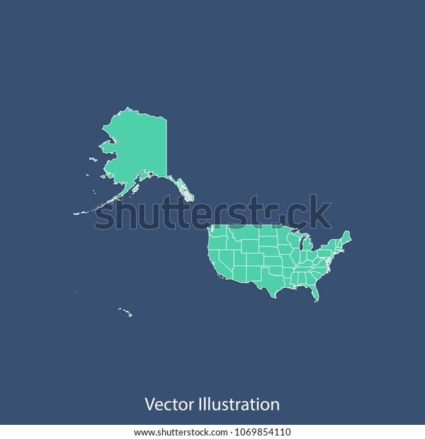 Usa Mercator Map High Detailed Color Stock Vector (Royalty Free ...