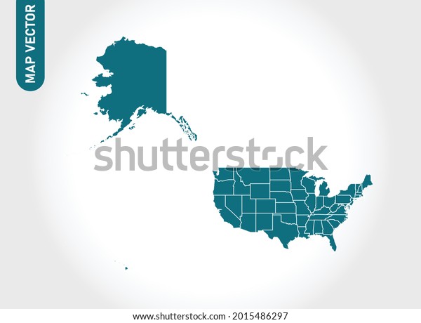 Usa Mercator Map High Detailed On Stock Vector (Royalty Free ...