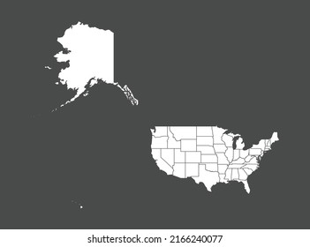 Usa Mercator Map Vector White Color Stock Vector (Royalty Free ...