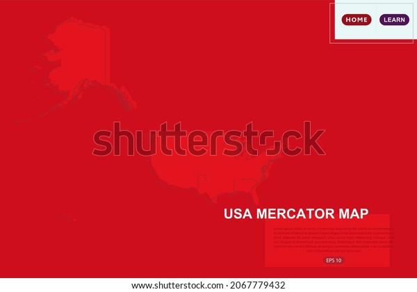 Usa Mercator Map World Map International Stock Vector (Royalty Free ...