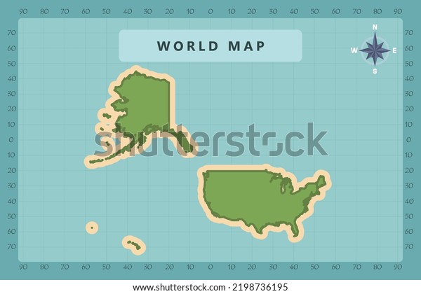 Usa Mercator Map World Map International Stock Vector (Royalty Free ...