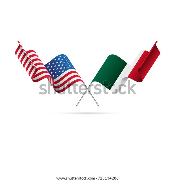 Usa Mexico Flags Vector Illustration Stock Vector (Royalty Free ...