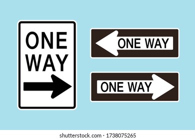 White One Way Signs Stock Vector (Royalty Free) 141396583