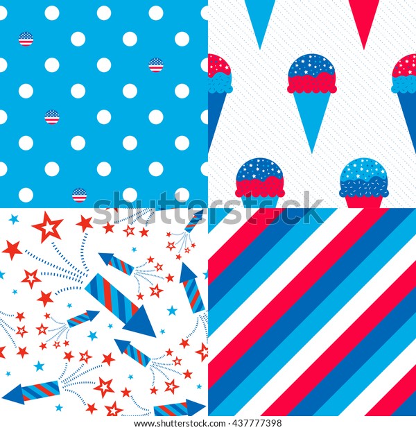 Usa Patterns Collection 4 American Patriotic Stock Vector (Royalty Free ...
