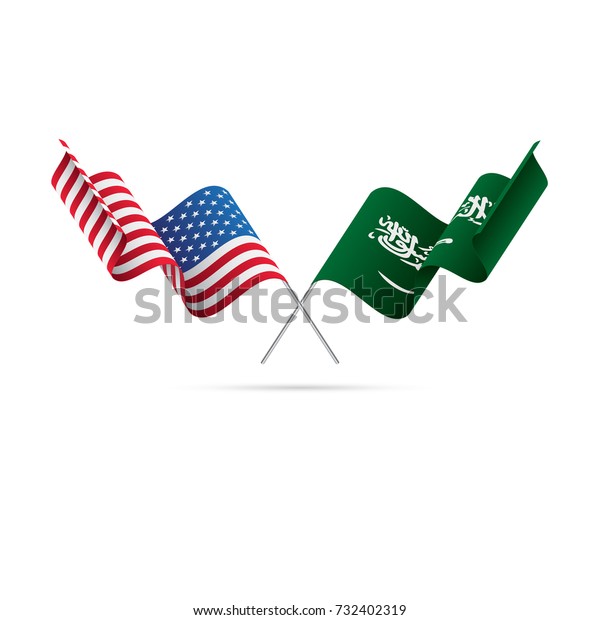 Usa Saudi Arabia Flags Vector Illustration Stock Vector (Royalty Free ...