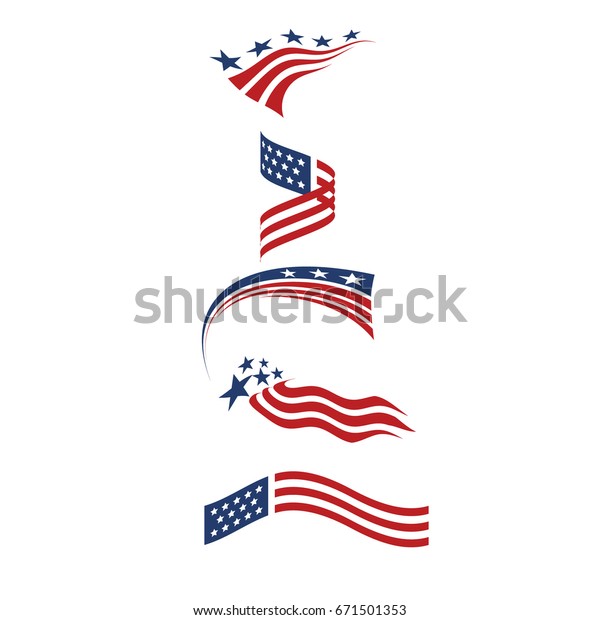 Usa Star Flag Logo Stripes Design Stock Vector (Royalty Free) 671501353