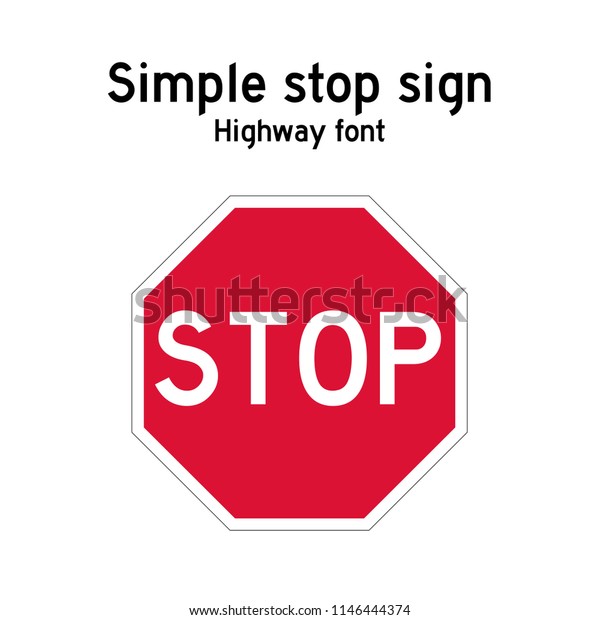 Usa Stop Sign Highway Gothic Font Stock Vector (Royalty Free) 1146444374