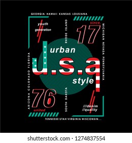 Usa Text Frame Typography Graphic Design Stock Vector (Royalty Free ...