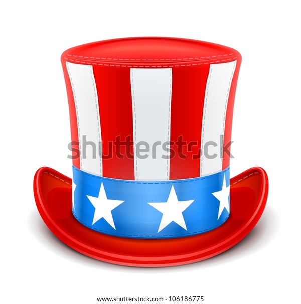 Usa Top Hat Independence Day Vector Stock Vector (Royalty Free) 106186775
