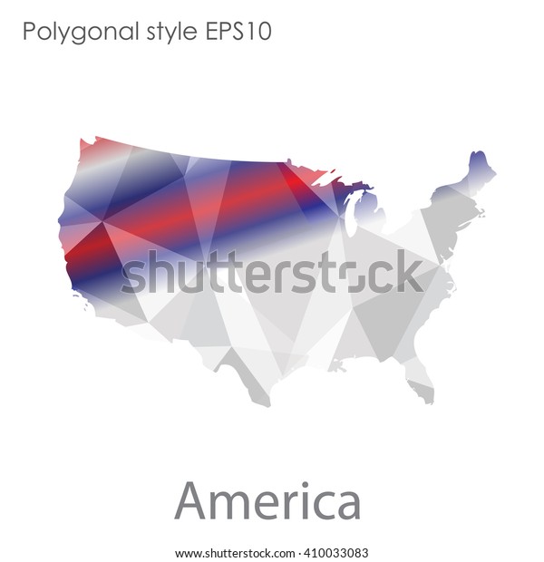 Usaunited States America Map Geometric Polygonal Stock Vector (Royalty ...