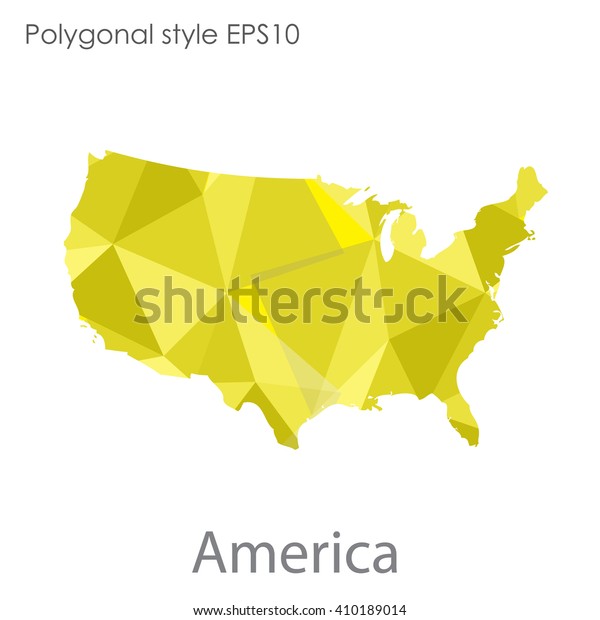 Usaunited States America Map Geometric Polygonal Stock Vector (Royalty ...