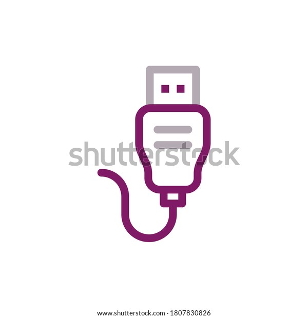 Usb Cable Concept Icon Usb Port Stock Vector (Royalty Free) 1807830826 ...