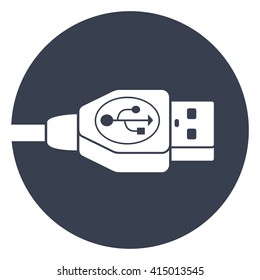 Usb Cable Plug Round Icon Stock Vector (Royalty Free) 415013545 ...