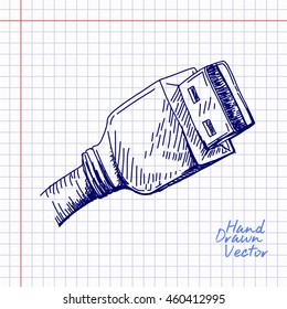 Usb Cable Sketch Illustration Hand Drawn Stock Vector (Royalty Free ...